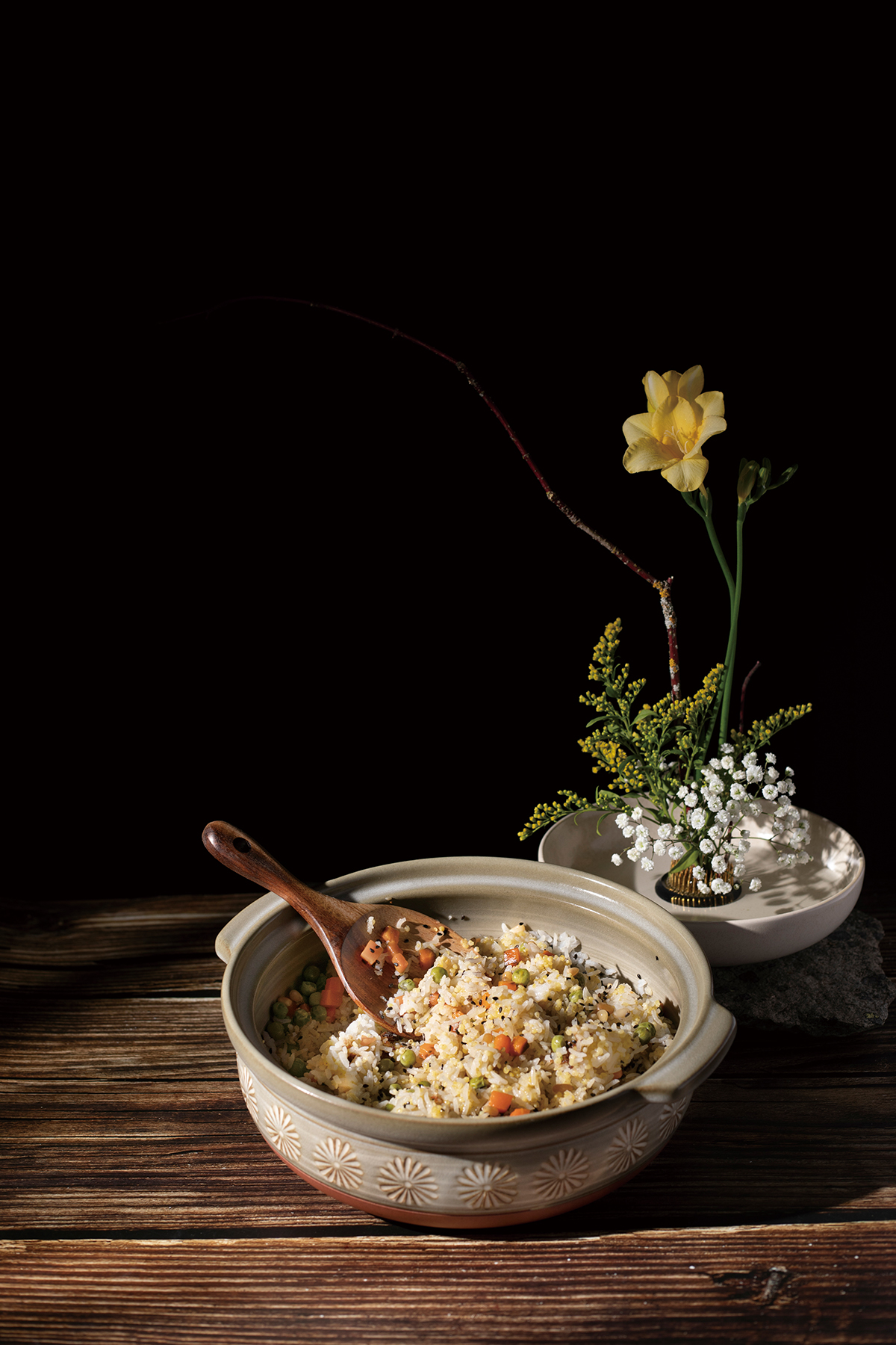 Gold and Jade Basmati Rice with Vegetables and Nuts - Magnifissance